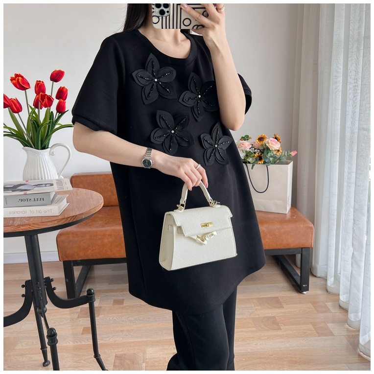 (3XL-9XL) Plus Size Black Floral Tunic Blouse (EXTRA BIG SIZE) – Pluspreorder