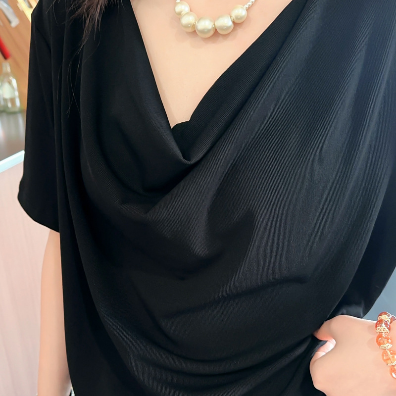 (3XL-9XL) Plus Size Drape Short Sleeve Tee And A Line Midi Skirt Set ( – Pluspreorder