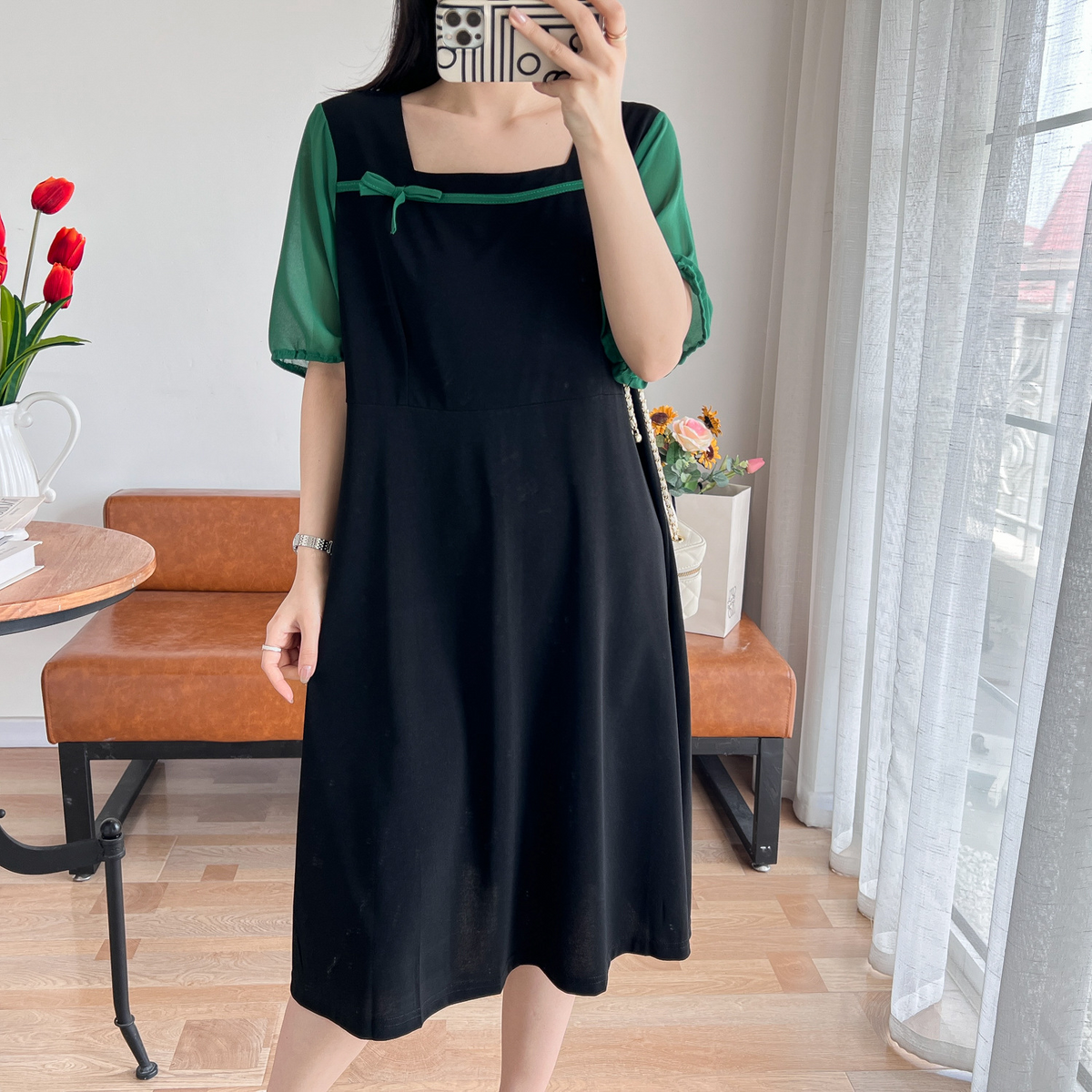 (3XL-9XL) Plus Size Korean Square Neck Dress (EXTRA BIG SIZE) – Pluspreorder