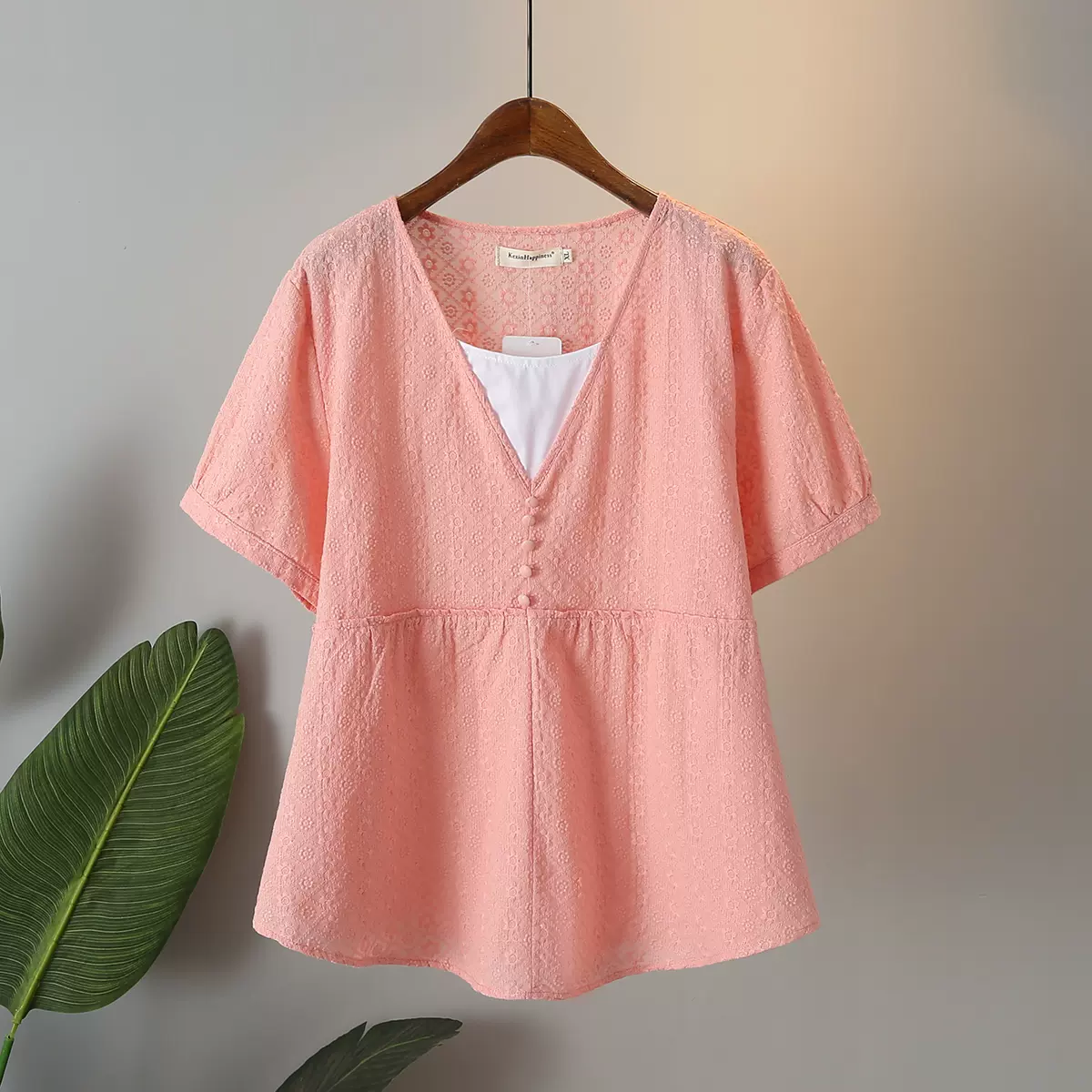 (XL-4XL) Plus Size Lace Babydoll Short Sleeve Blouse (EXTRA BIG SIZE) – Pluspreorder