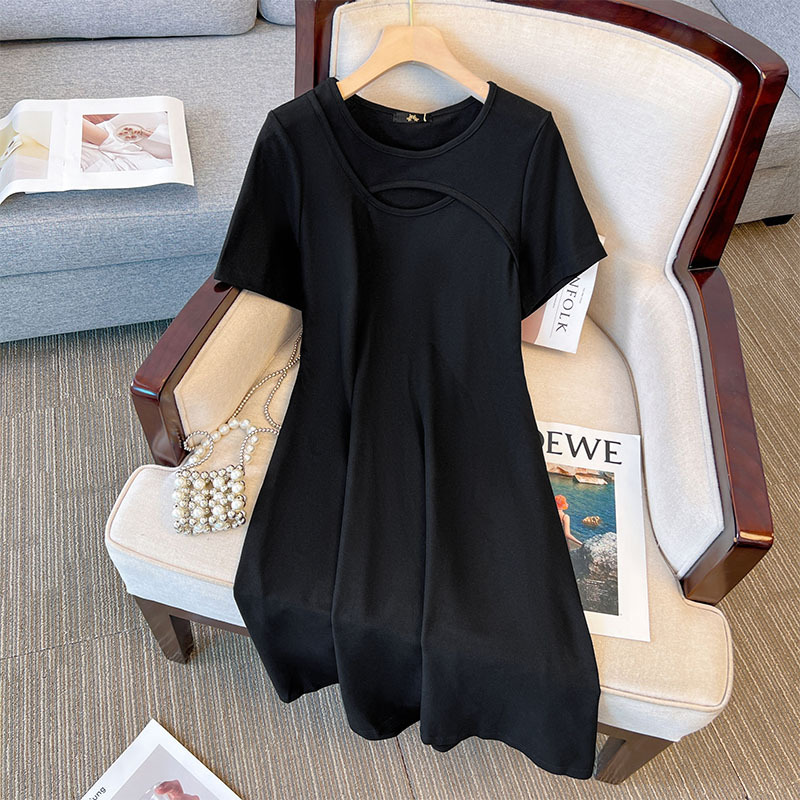 (XL-7XL) Plus Size Choker Short Sleeve Dress (EXTRA BIG SIZE) – Pluspreorder