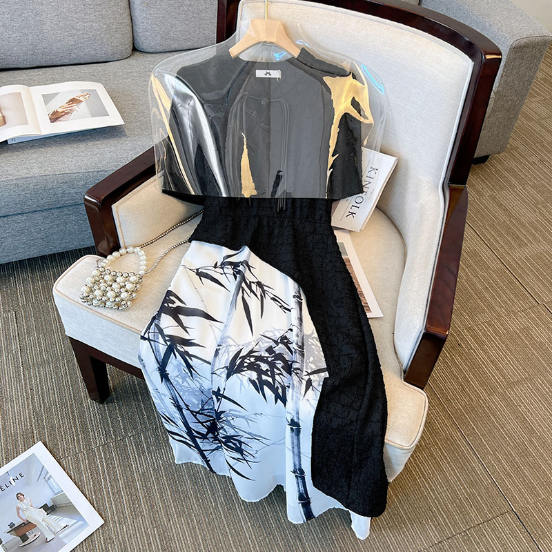 (XL-7XL) Plus Size Monochrome Cheongsam Dress (Extra Big Size) – Pluspreorder