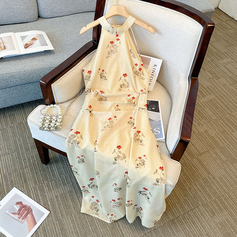 (XL-7XL) Plus Size Oriental Halter Dress And Pink Long Jacket Set (Ext – Pluspreorder