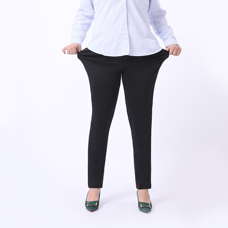 (XL-9XL) Plus Size Black Stretchy Skinny Pants With Pockets (Extra Big – Pluspreorder