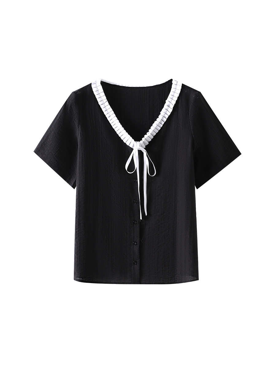 (2XL-6XL) Plus Size Pleat V Neck Sweet Blouse (EXTRA BIG SIZE ...