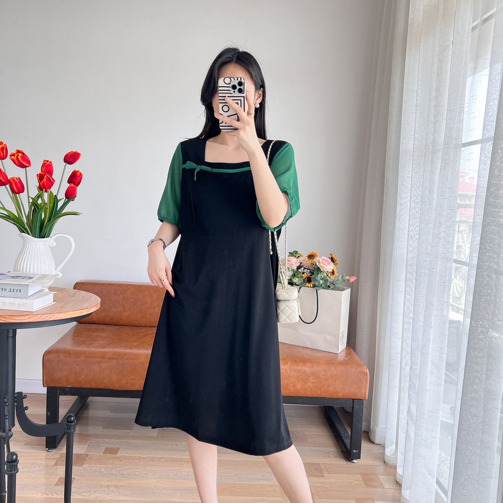 (3XL-9XL) Plus Size Korean Square Neck Dress (EXTRA BIG SIZE) – Pluspreorder