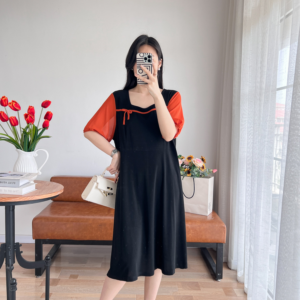 (3XL-9XL) Plus Size Korean Square Neck Dress (EXTRA BIG SIZE) – Pluspreorder