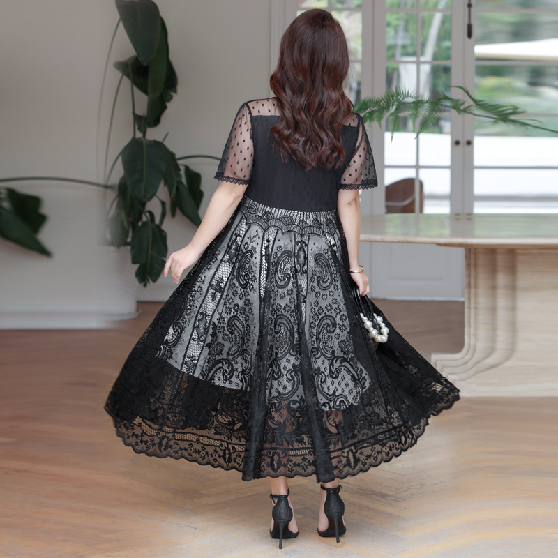 (4XL-8XL) Plus Size Lace A Line Formal Dress (EXTRA BIG SIZE ...