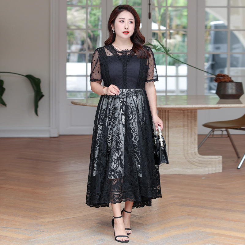 (4XL-8XL) Plus Size Lace A Line Formal Dress (EXTRA BIG SIZE ...