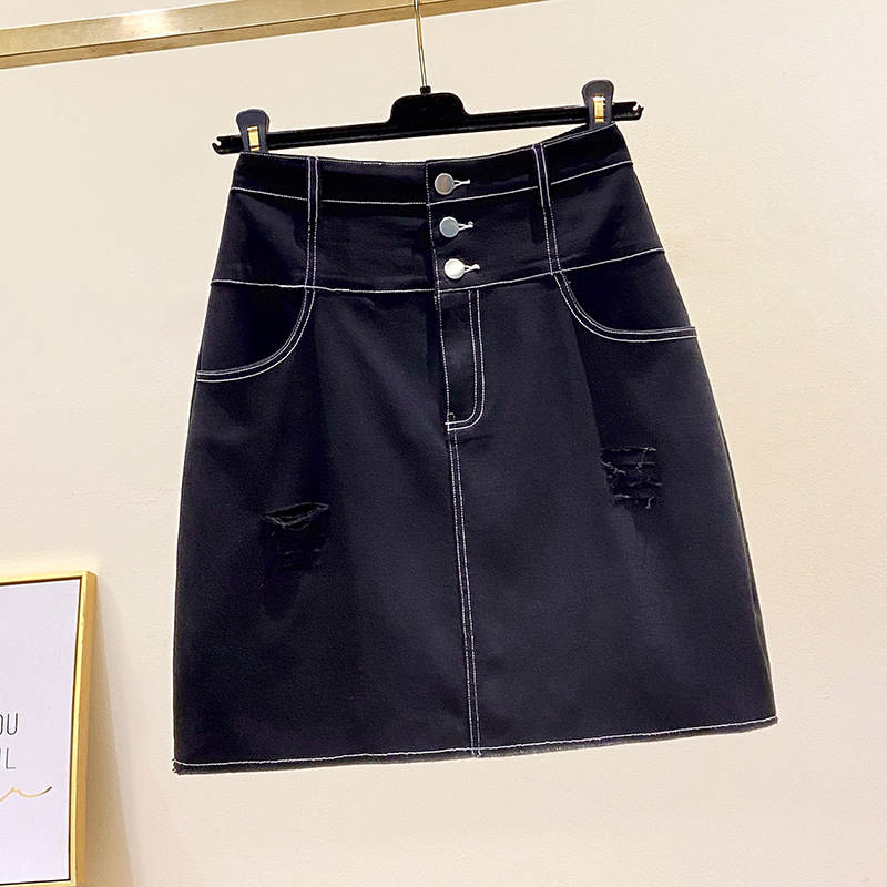 (4XL-8XL) Plus Size Mock Denim Highwaist Mini Skirt (EXTRA BIG SIZE ...
