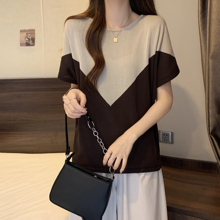 Plus Size Colour Block Loose Batwing Blouse – Pluspreorder