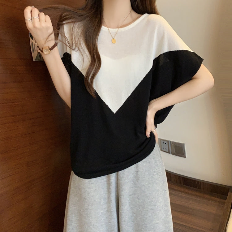 Plus Size Colour Block Loose Batwing Blouse – Pluspreorder