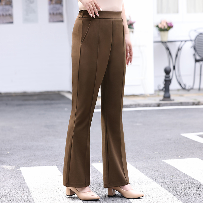 (L-6XL) Plus Size Piped Bell Bottom Trousers – Pluspreorder