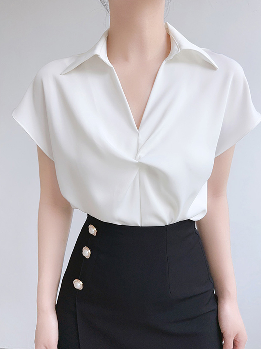 (M-5XL) Plus Size Notch Neck Shirt – Pluspreorder