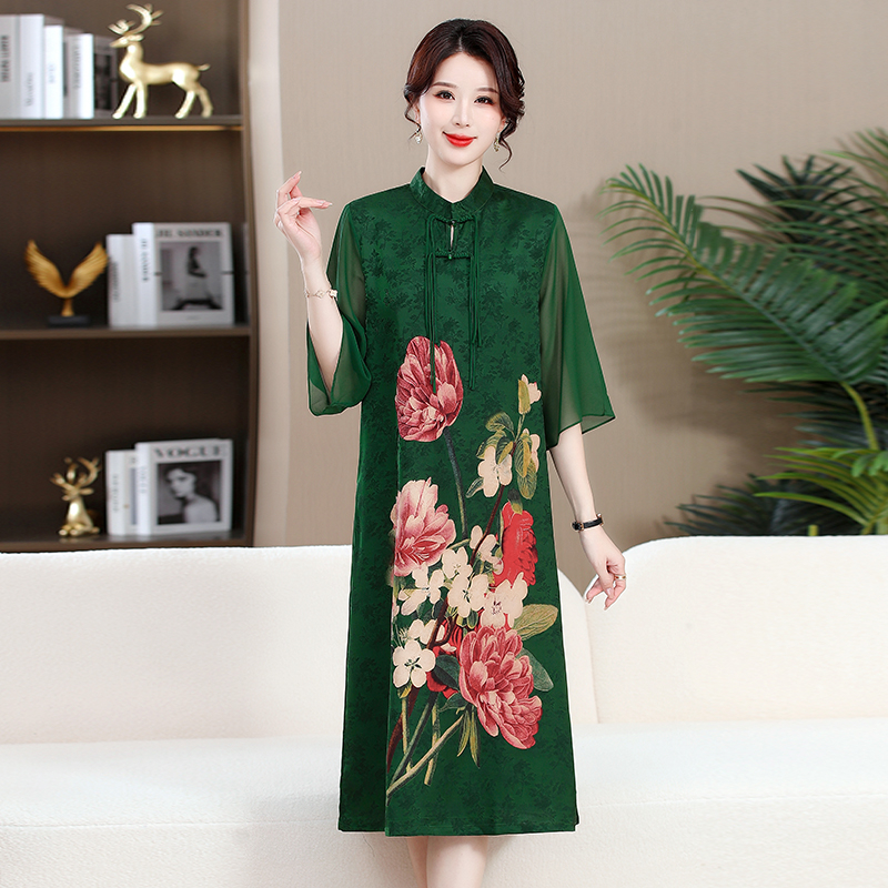 Plus Size Big Floral Formal Qipao – Pluspreorder