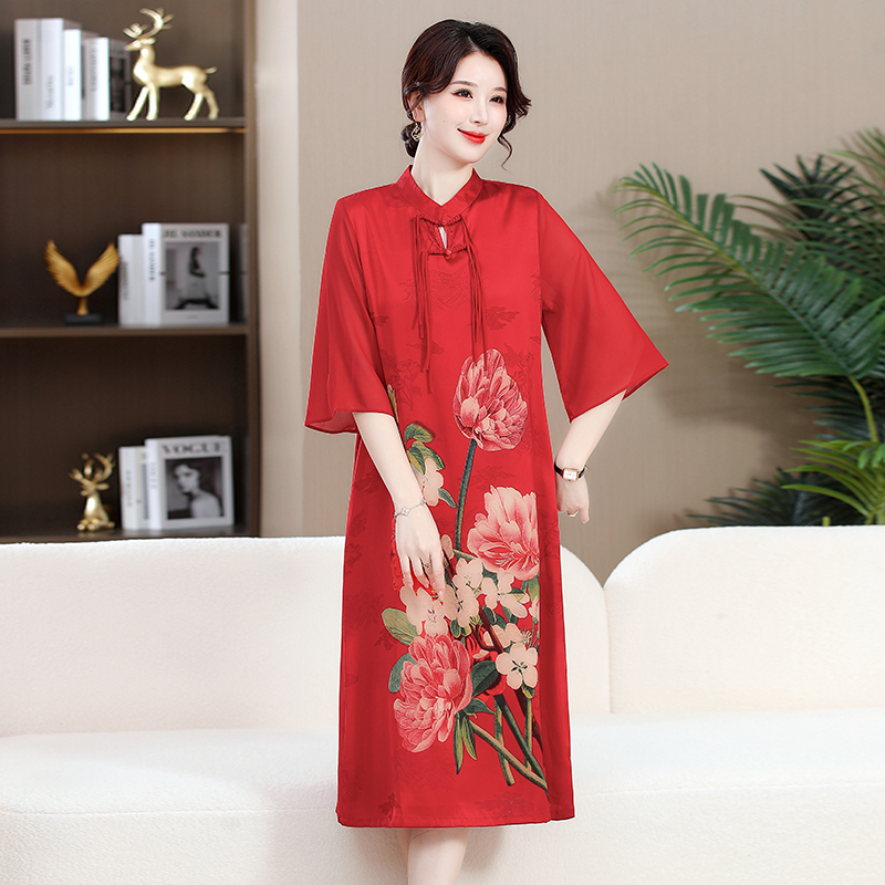 Plus Size Big Floral Formal Qipao – Pluspreorder