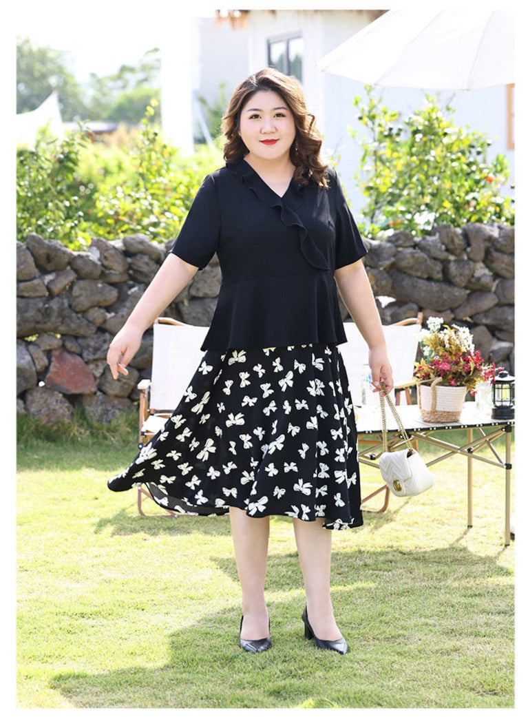Plus Size Mock 2 Piece Midi Shirt Dress (Extra Big Size) – Pluspreorder