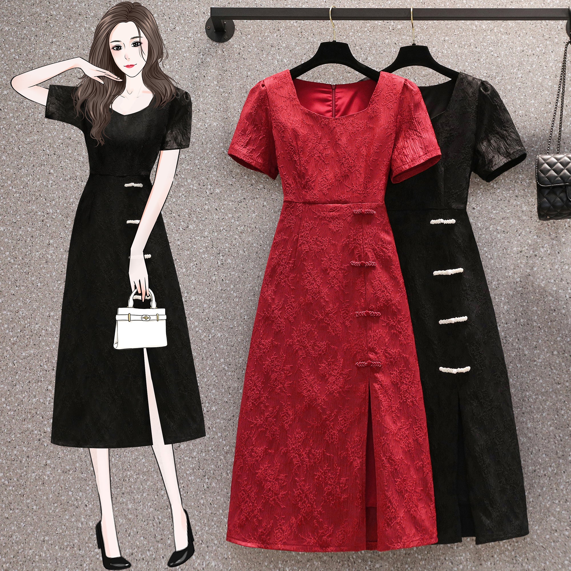 Plus Size Midi Cheongsam Dress – Pluspreorder