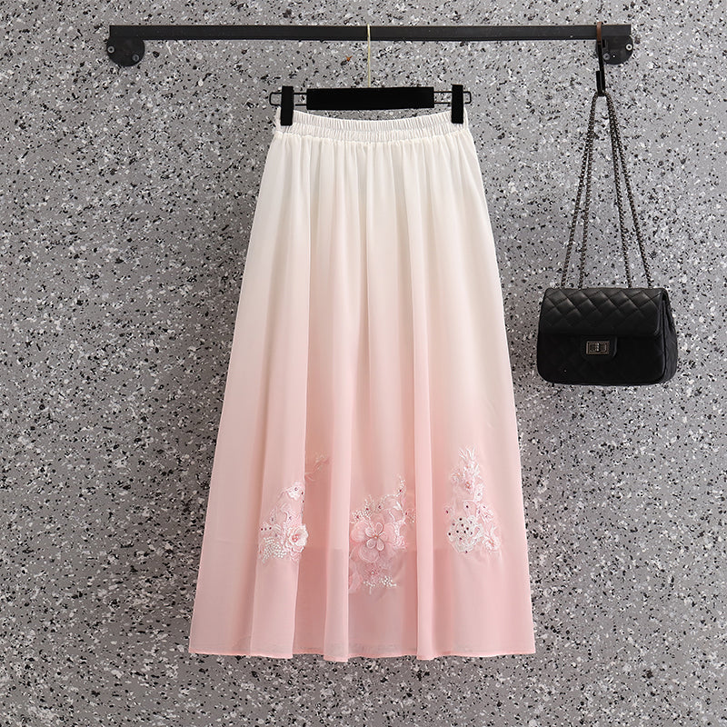 Plus Size Chinese Cheongsam Blouse and Matching Skirt Set – Pluspreorder