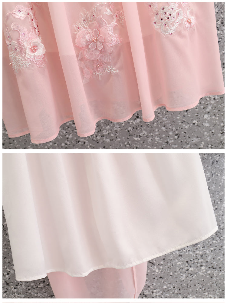 Plus Size Chinese Cheongsam Blouse and Matching Skirt Set – Pluspreorder