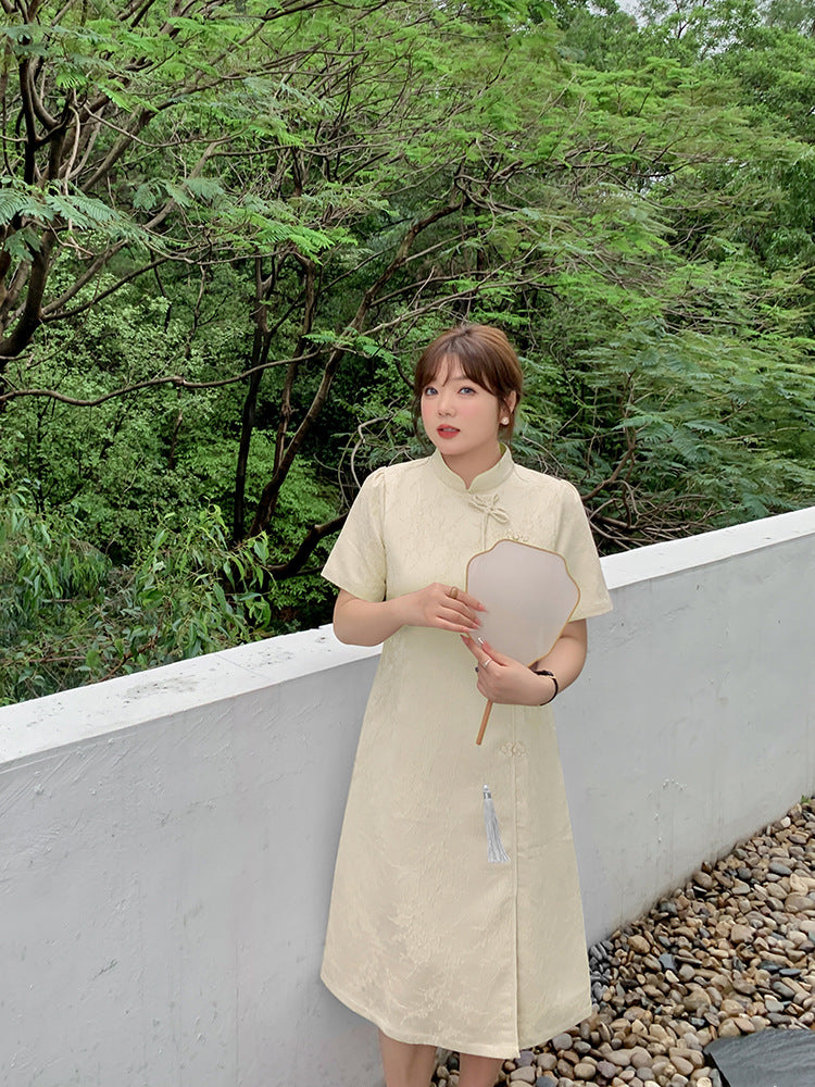 Plus Size Modern Simple Short Sleeve Cheongsam – Pluspreorder