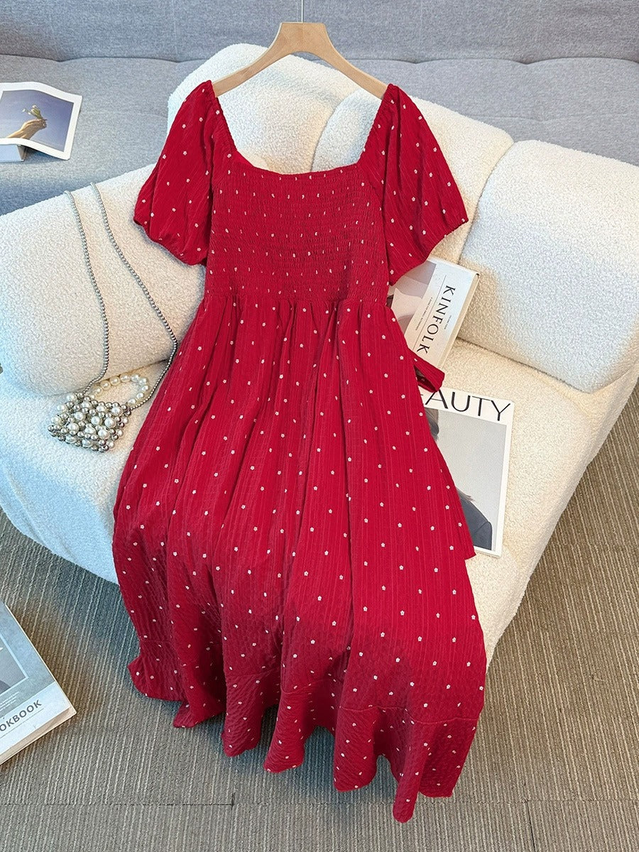 Plus Size Red Polka Dot A Line Dress (EXTRA BIG SIZE) – Pluspreorder