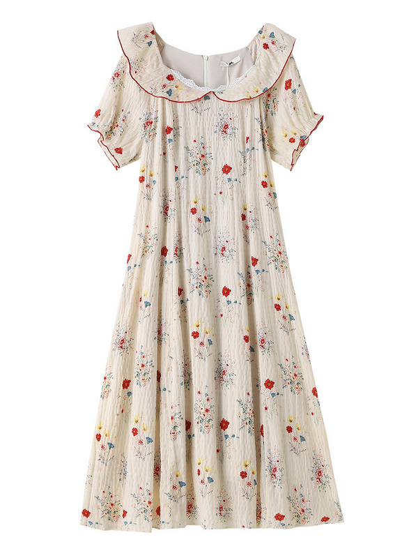 Plus Size Collar Ditsy Floral Vintage Dress (EXTRA BIG SIZE) – Pluspreorder