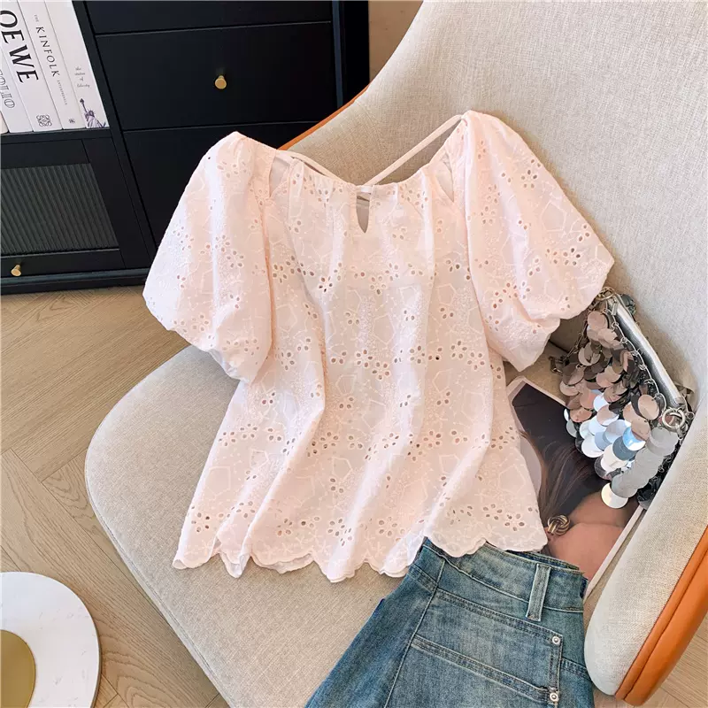 Plus Size Cotton Lace A Line Blouse – Pluspreorder