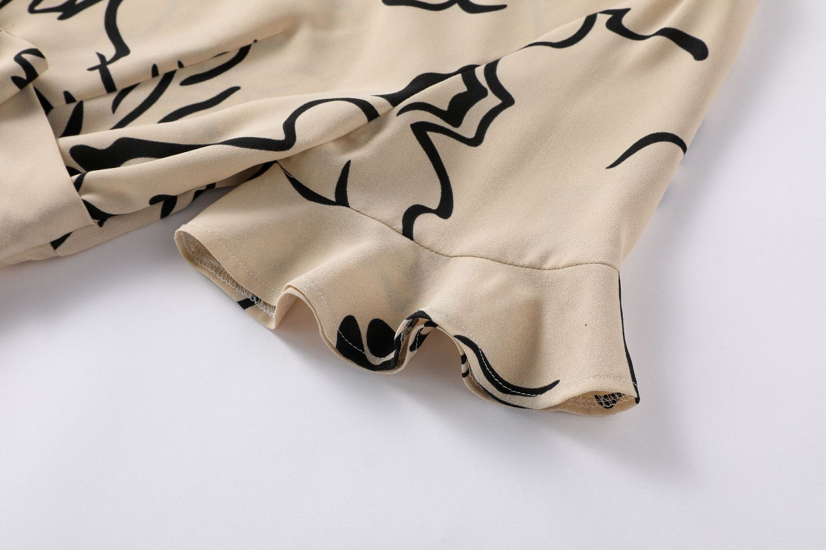 Plus Size Cream Scribble Art Dress – Pluspreorder