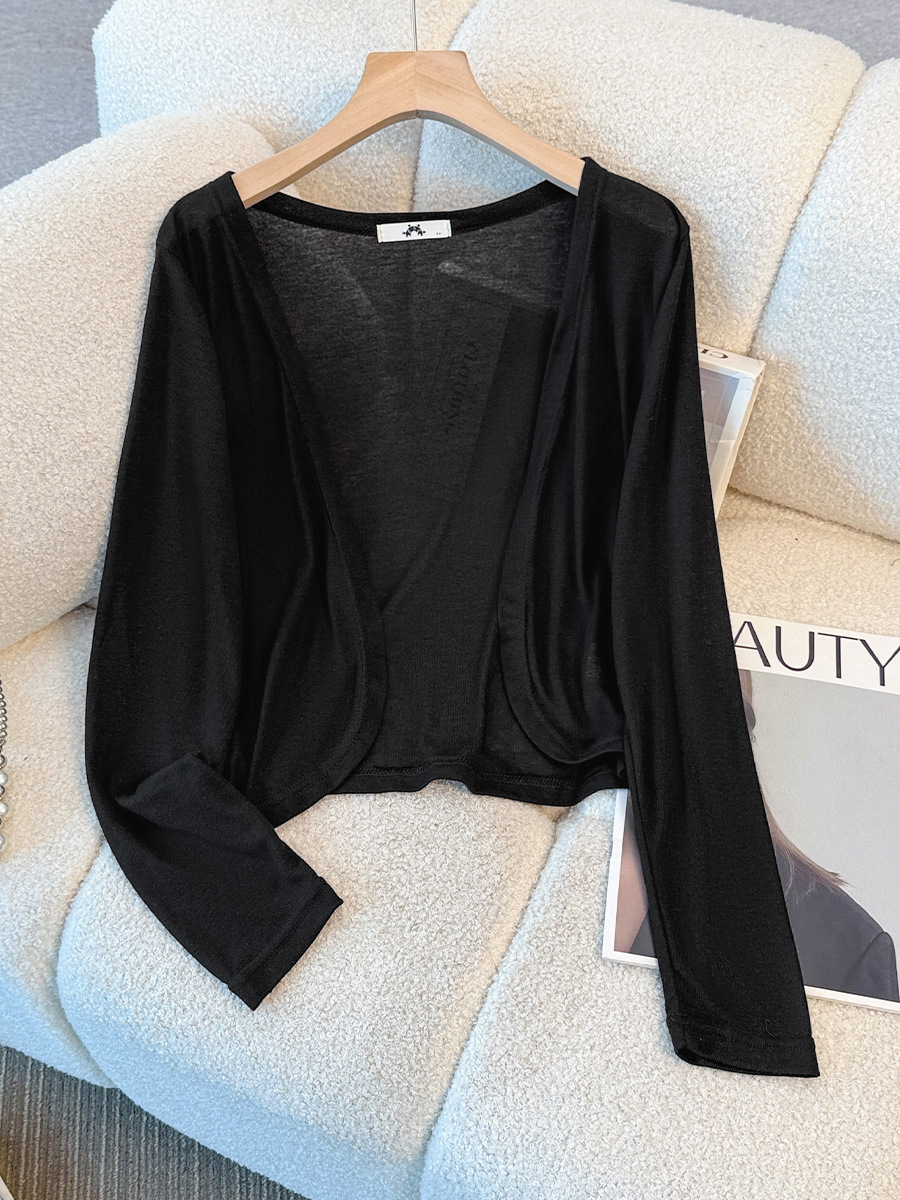 Plus Size Crop Cardigan And Black Spaghetti Dress Set (EXTRA BIG SIZE ...
