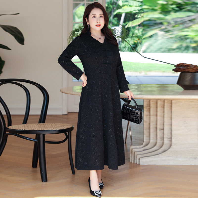 (4XL-8XL) Plus Size Lace Qipao Long Sleeve Dress (EXTRA BIG SIZE) – Pluspreorder