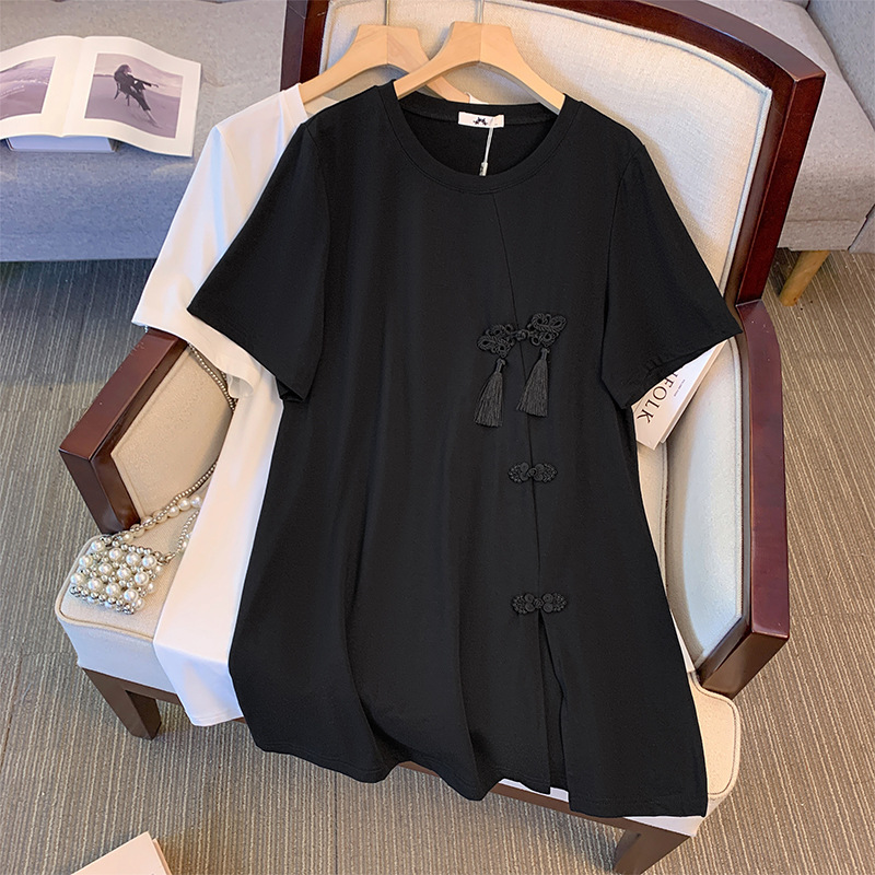 Plus Size Frog Buttons Oriental T Shirt Top (EXTRA BIG SIZE) – Pluspreorder