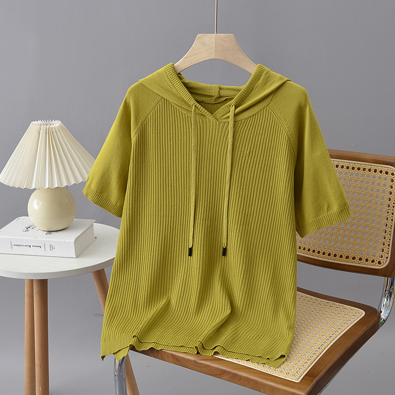 Plus Size Hoody Ribbed Knit Top – Pluspreorder