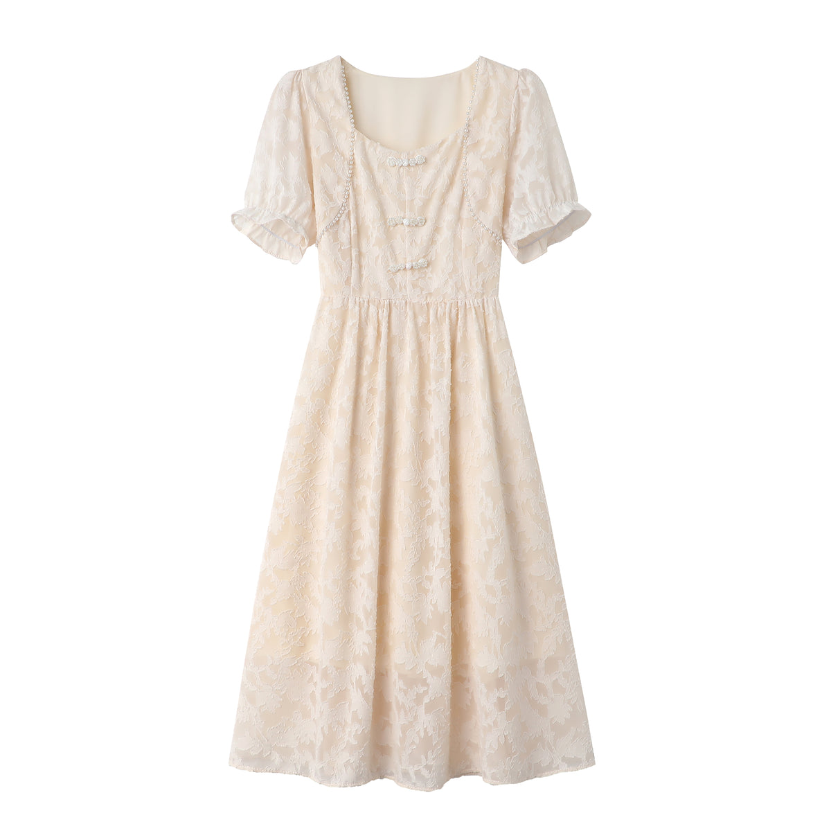 Plus Size Cream Square Neck Cheongsam Qipao – Pluspreorder