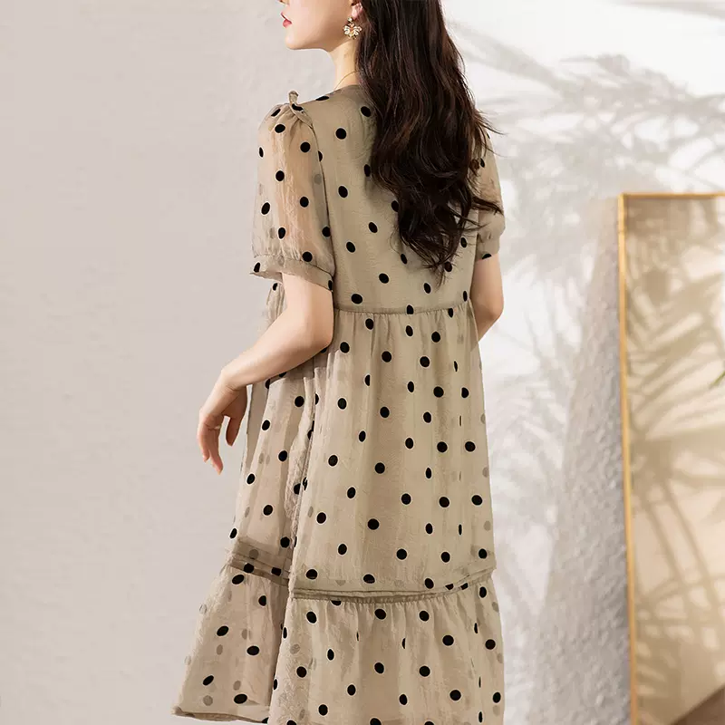 Plus Size Korean Polka A Line Babydoll Dress – Pluspreorder