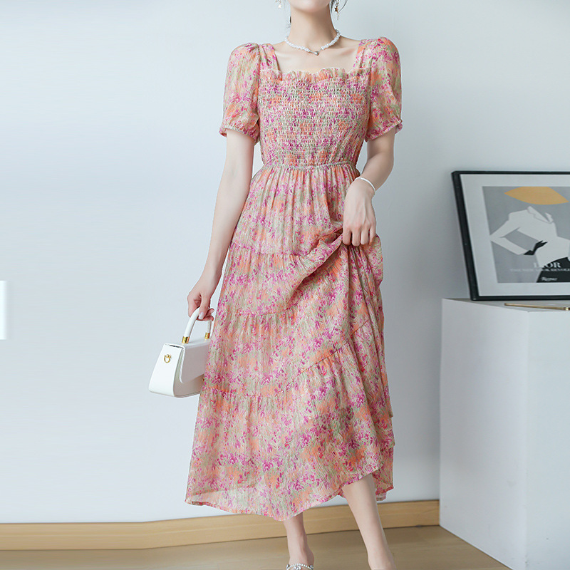 Plus Size Korean Scrunched Floral Tier Midi Dress – Pluspreorder