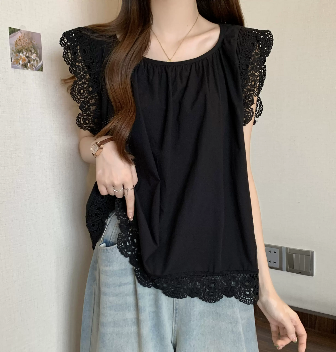 Plus Size Lace A Line Blouse – Pluspreorder