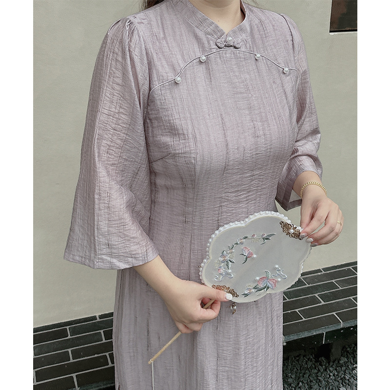 Plus Size Lavender Purple Cheongsam Dress – Pluspreorder