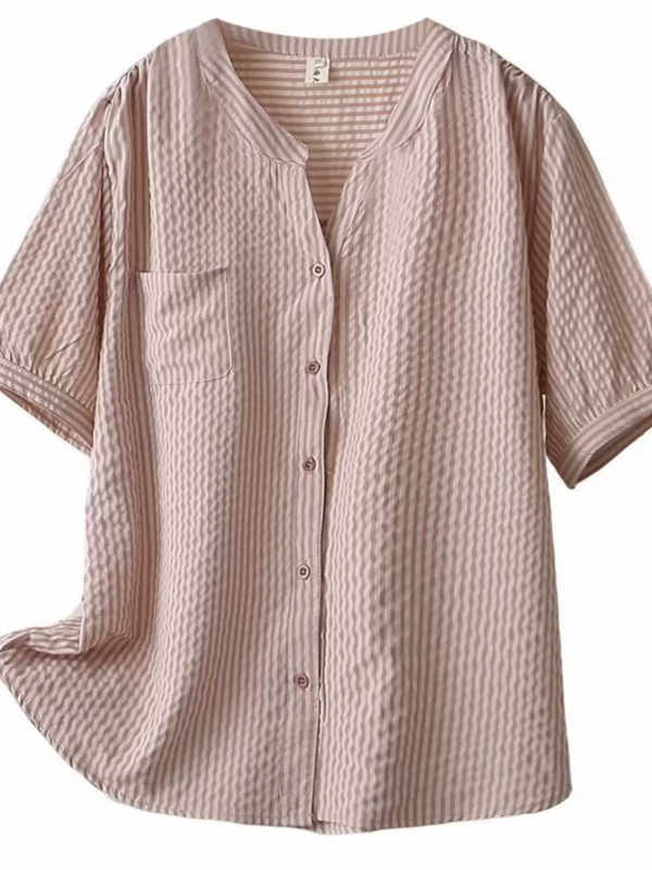 Plus Size Notch Neck Buttons Shirt Blouse Pluspreorder