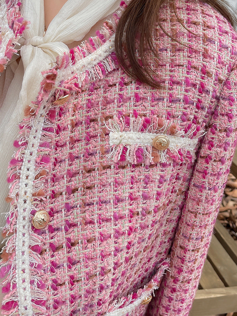 Plus Size Pink Tweed Chanelesque Jacket – Pluspreorder