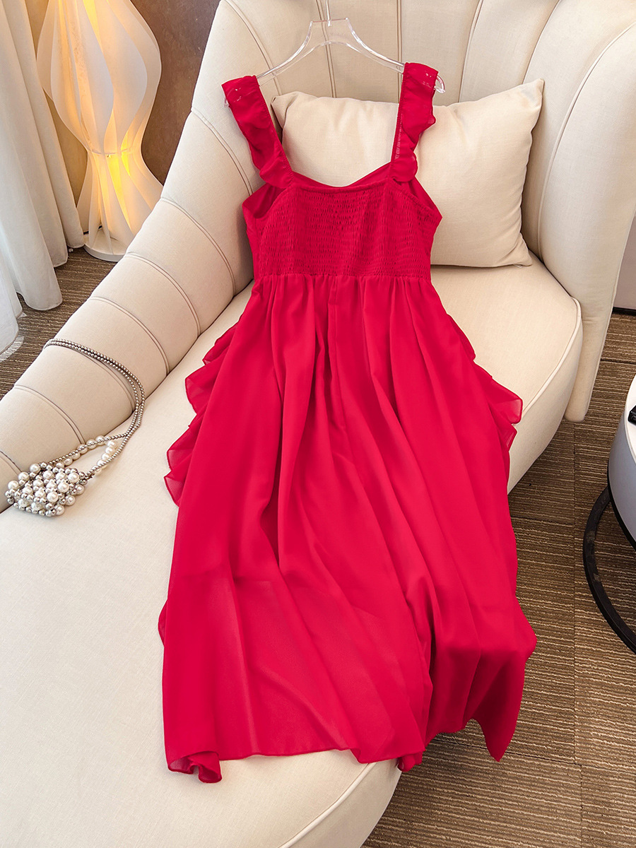 Plus Size Red Romantic Vintage Frills Dress (EXTRA BIG) – Pluspreorder