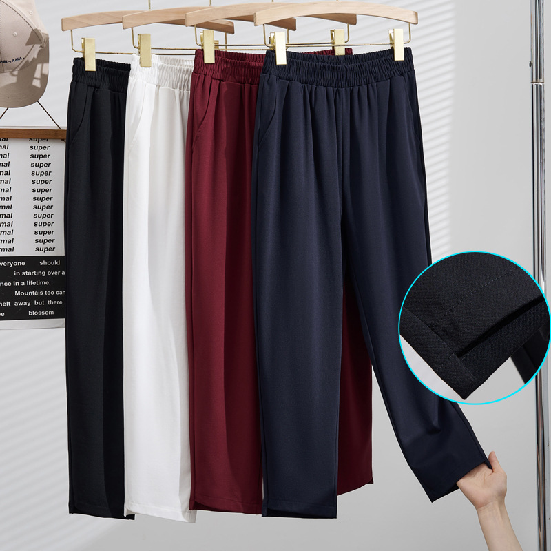 Plus Size Stretch Band Skinny Pants (Eight Length) (EXTRA BIG SIZE ...