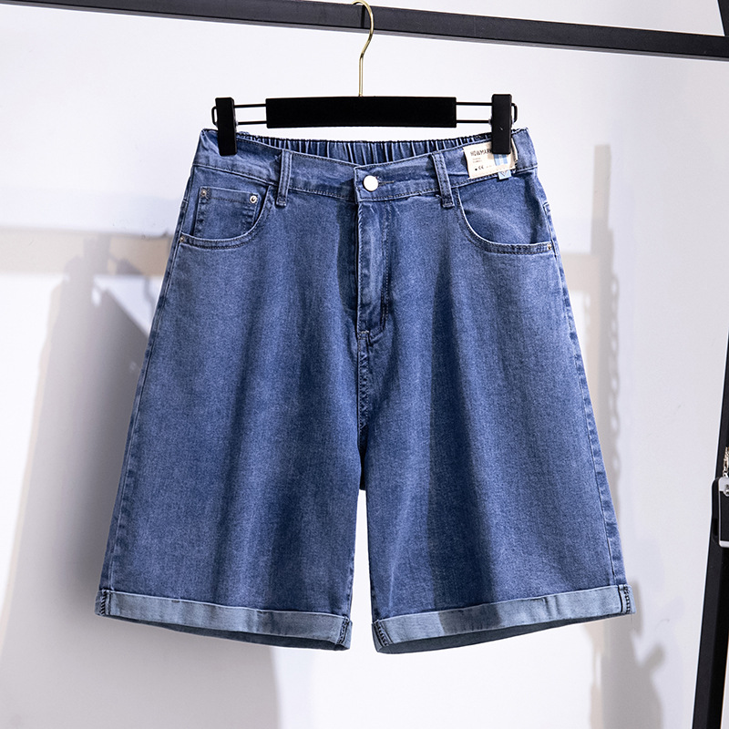 Plus Size Stretchy Waist Long Denim Shorts (EXTRA BIG SIZE) – Pluspreorder