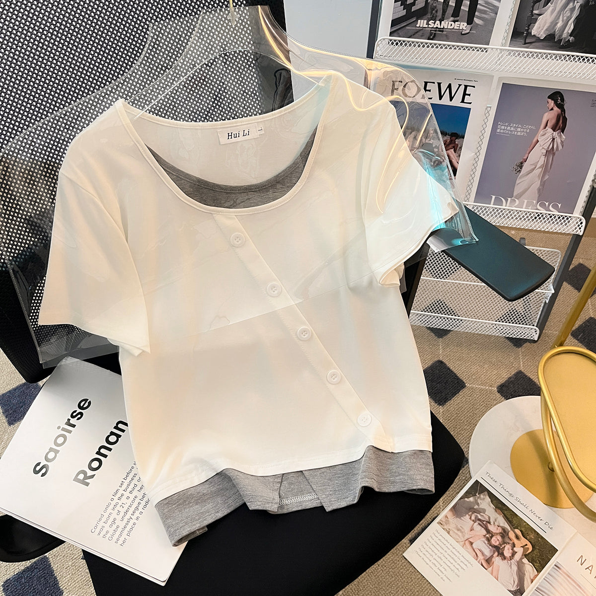 Plus Size Henley Buttons Layer Tee – Pluspreorder