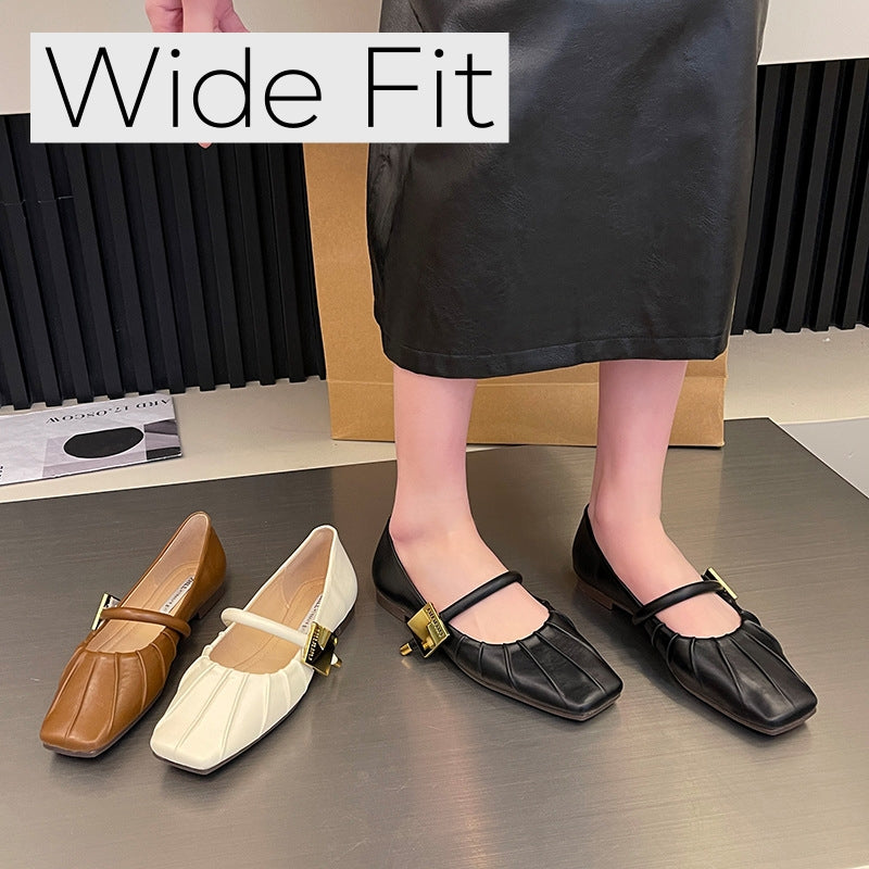 Plus size wide fit maryjane flats – Pluspreorder