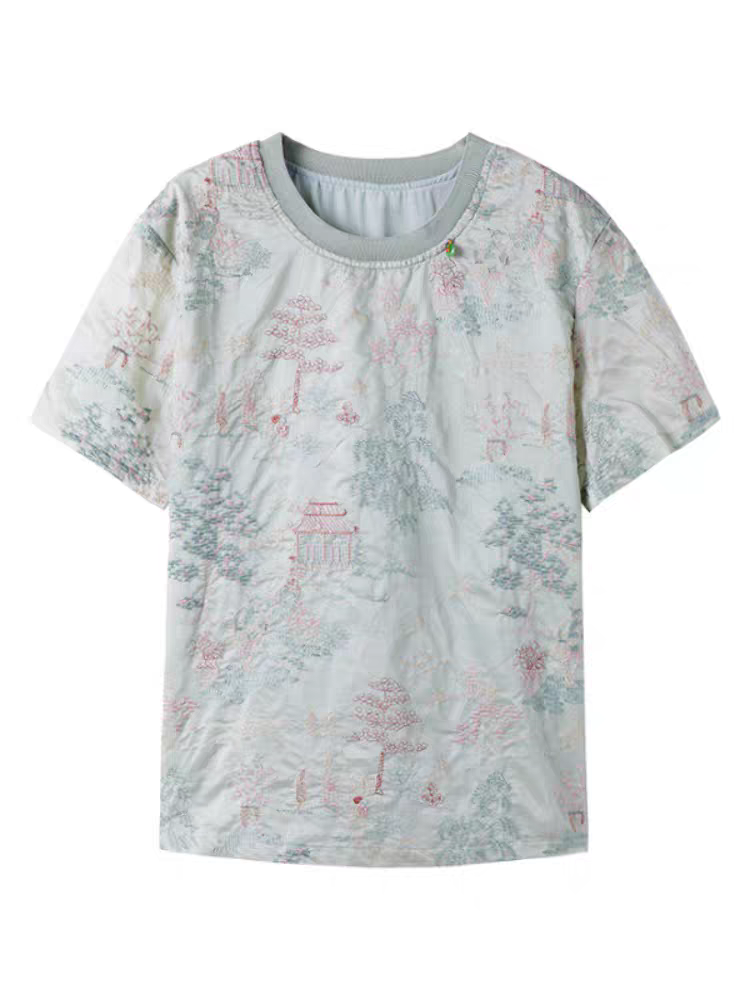 Plus Size Pastel Green Oriental Scenery Blouse – Pluspreorder