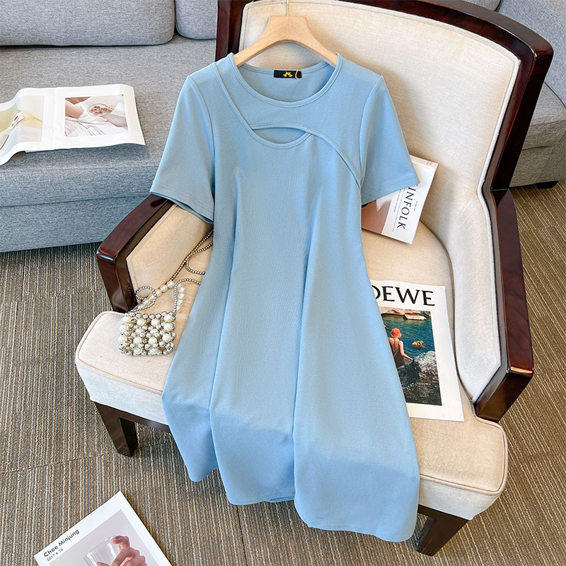 (XL-7XL) Plus Size Choker Short Sleeve Dress (EXTRA BIG SIZE ...