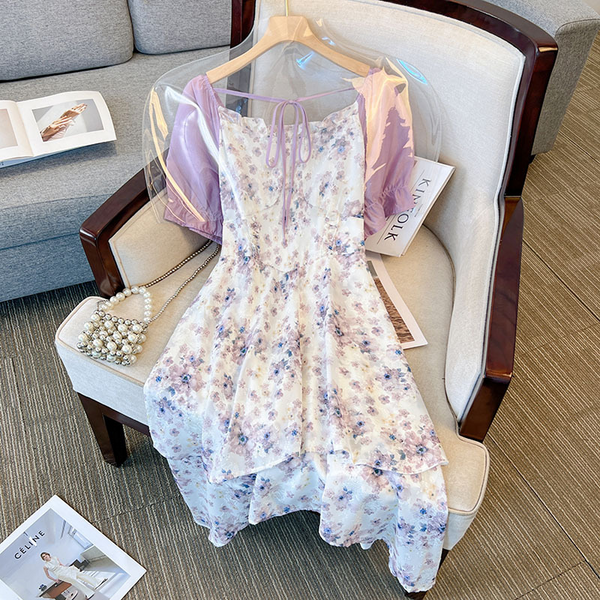 (XL-7XL) Plus Size Purple Bustier Romantic Dress (EXTRA BIG SIZE ...