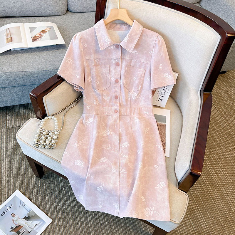 (XL-7XL) Plus Size Rose Denim Shirt Dress (EXTRA BIG SIZE) – Pluspreorder