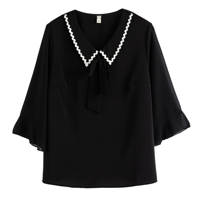 Plus Size Collar Mid Sleeve Blouse – Pluspreorder